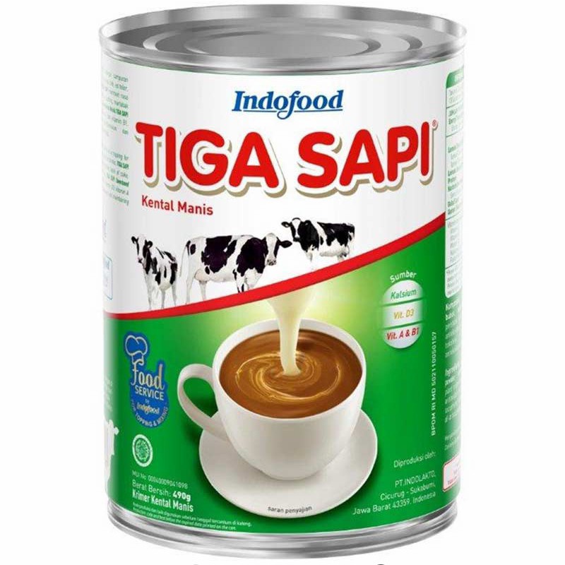 Jual Tiga Sapi Susu Krimer Kental Manis Kaleng 490gr | Shopee Indonesia