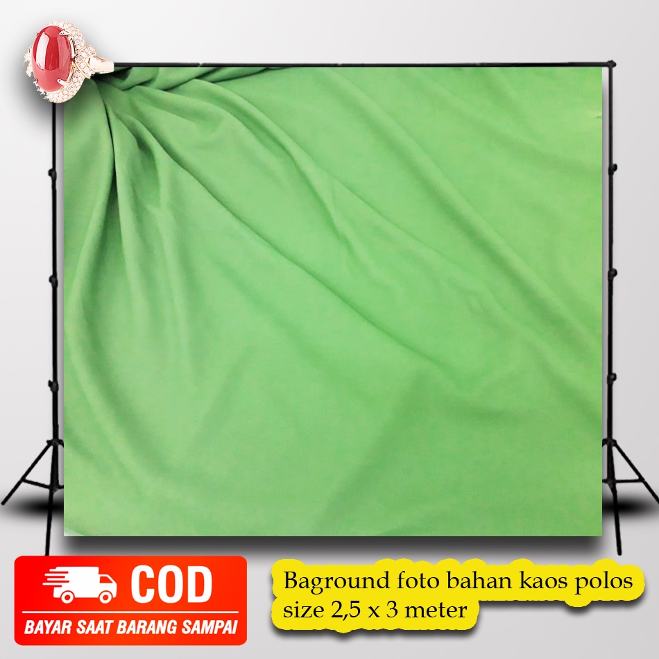 Jual Background foto kain layar foto size 2,5X3meter polos hijau ...