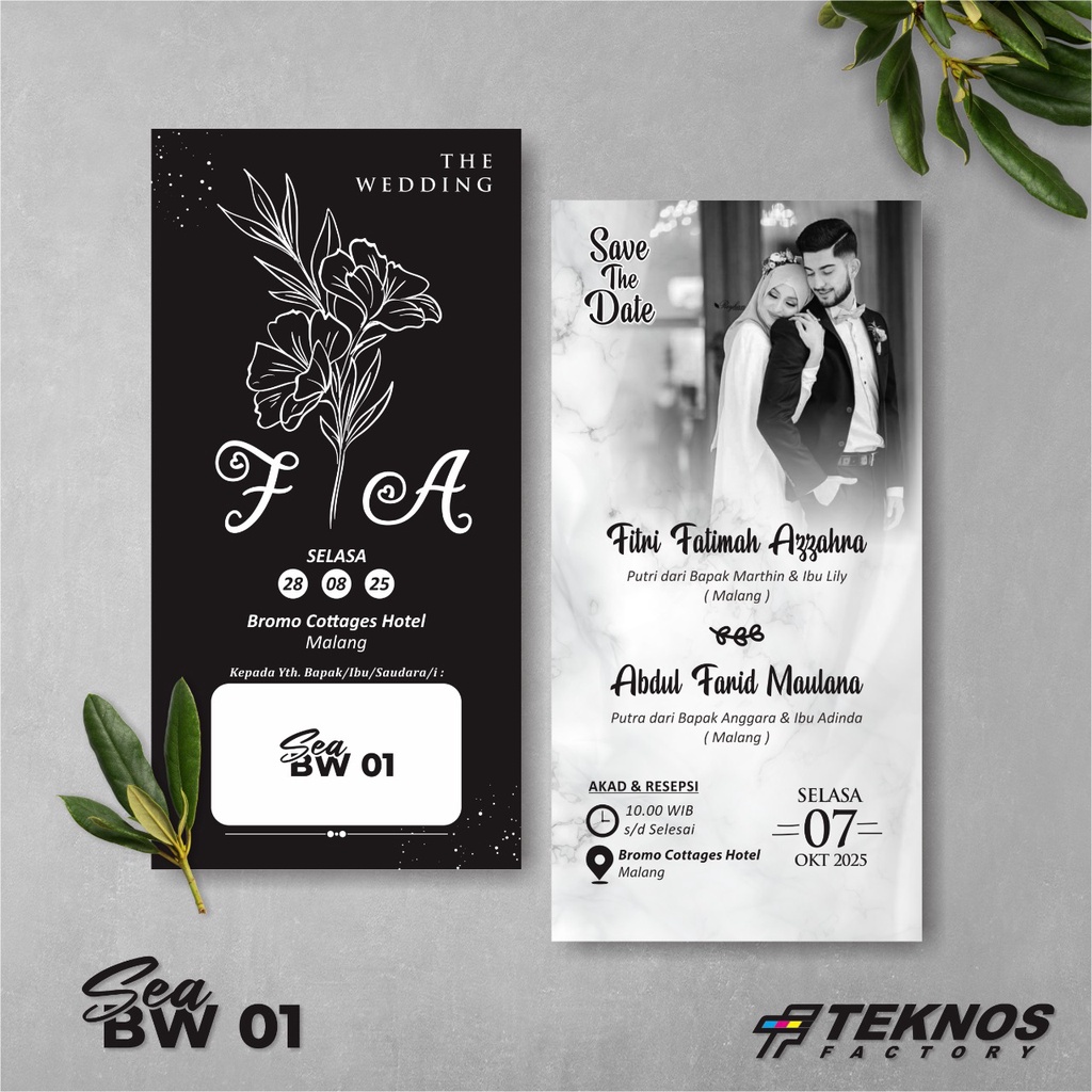 Jual UNDANGAN PERNIKAHAN SIMPLE - UNDANGAN NIKAH ELEGAN SEA BW - ELEGAN ...