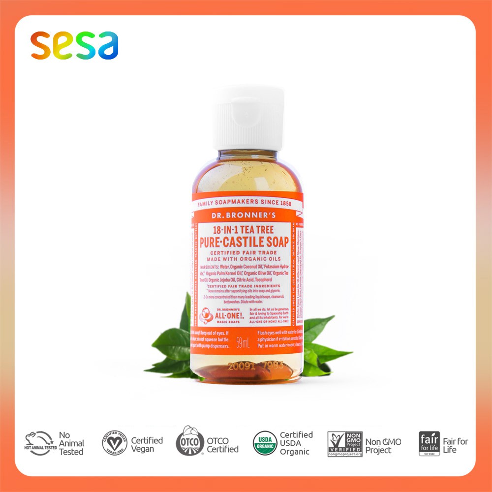 Jual DR. BRONNER'S Pure Castile Liquid Soap Tea Tree 59ml - Sabun Cair ...