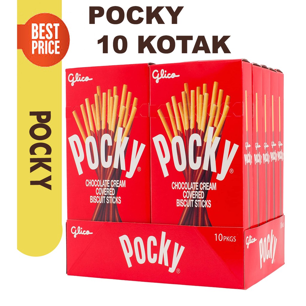 Jual [Grosir] POCKY STRAWBERRY / COKLAT / COOKIES AND CREAM 21 gram (1 ...