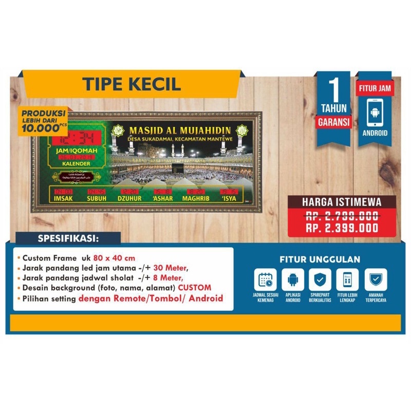 Jual Jam Masjid Digital (kecil 80x40) / jam digital masjid / bisa ...