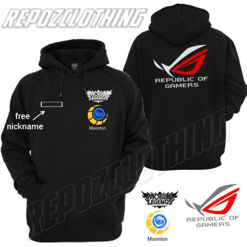 Jual Jaket Hoodie Mobile Legends Moonton Republic Of Gamers ROG Gratis ...