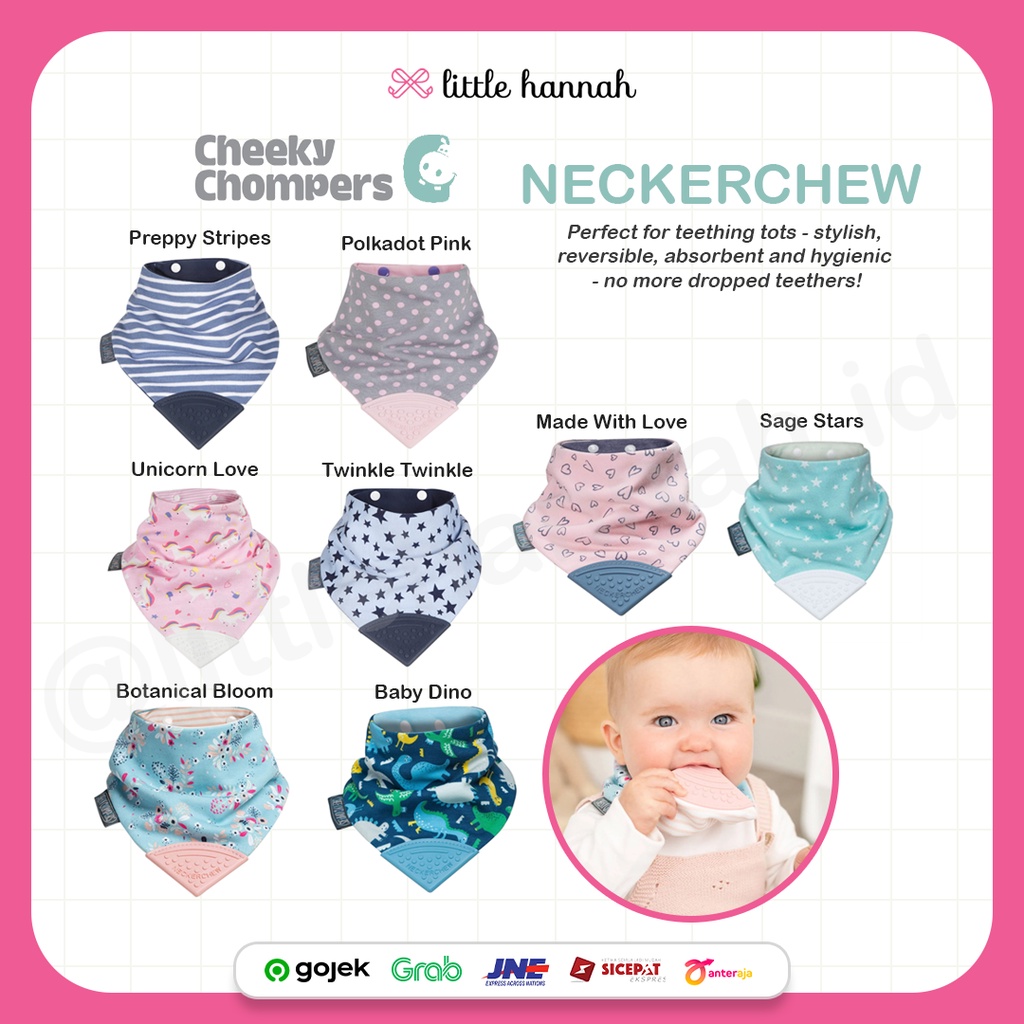Jual Cheeky Chompers Neckerchew Bib Teether / Bib Gigitan Bayi Mainan ...