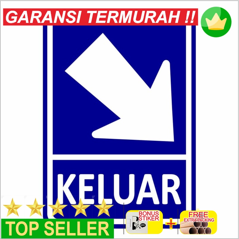 Jual Grosir Rambu Petunjuk Arah Keluar 35cm x 50cm Petunjuk Arah Plat ...