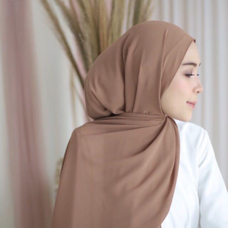 Jual Pashmina Ceruty Babydoll Polos Mocca | Pashmina Ceruty Mocca Babydoll Premium | Pashmina ...