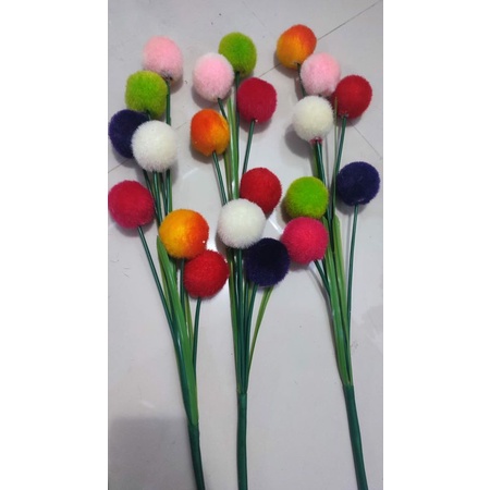 Jual Bunga pom pom / Bunga sudut / Bunga hias artificial | Pom Pom Pom ...