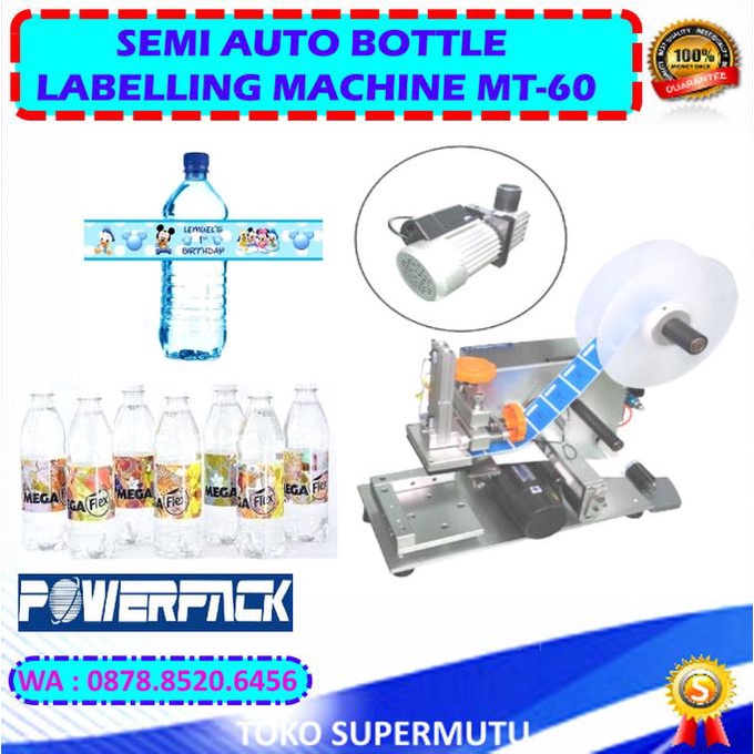 Jual Mesin Label Merk Kemasan Mt-60 Semi-Auto Bottle Labelling | Shopee Indonesia