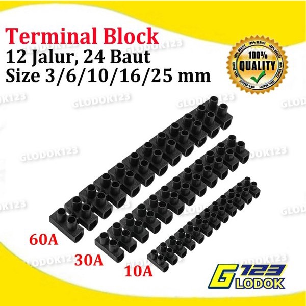 Jual Terminal Block Blok Krustin Strip 12 Jalur Kabel Konektor Putih ...