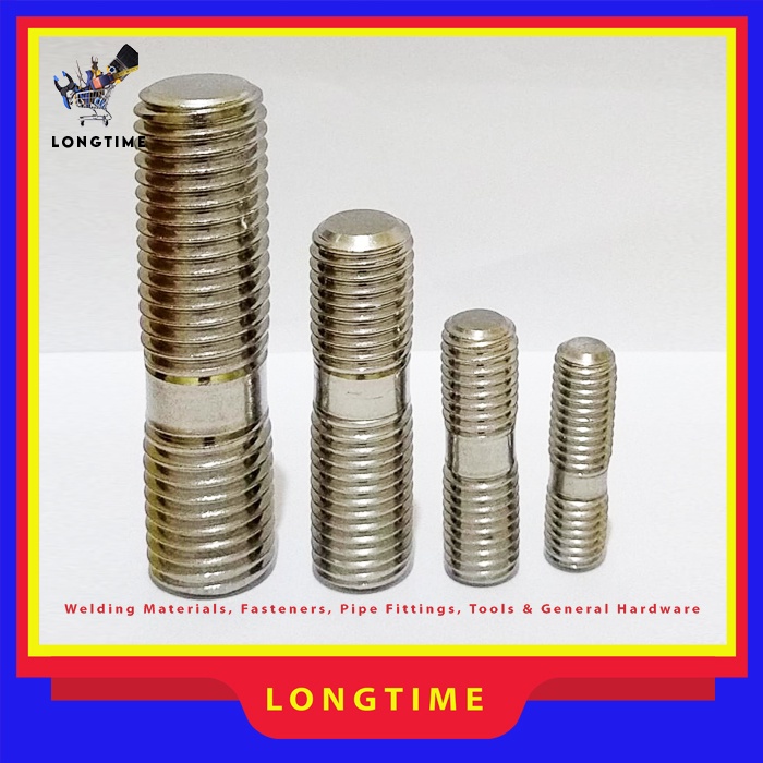 Jual Stud Bolt Stainless Steel M16 x 55 Double End Threaded Sekrup Drat ...