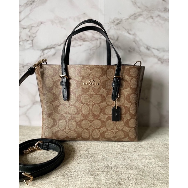 Jual Coach mollie 25 signature khaki black | Shopee Indonesia