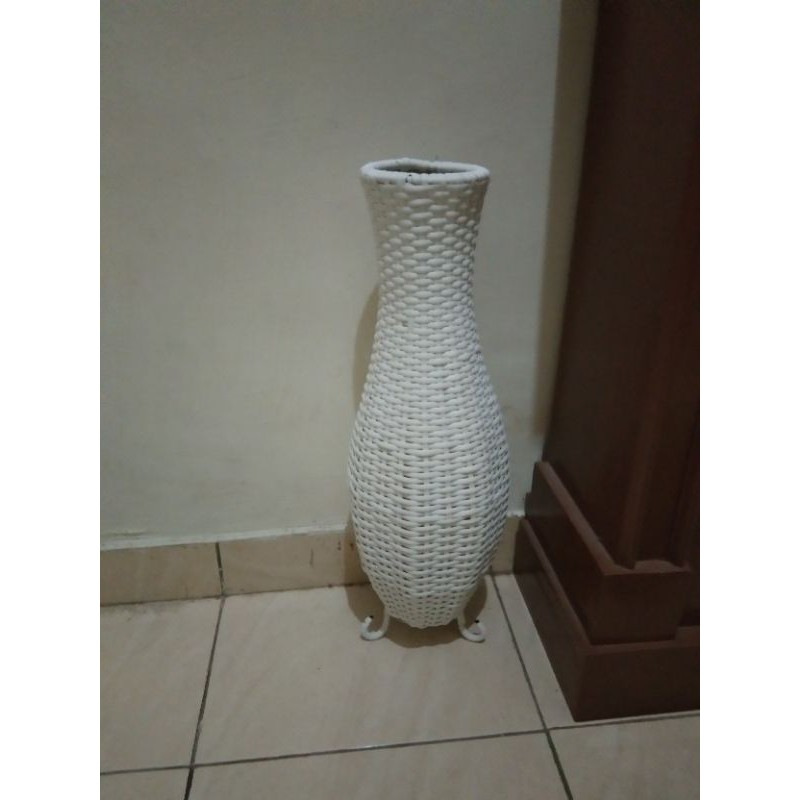 Jual Vas Pot Guci Tempat Bunga dari rotan SINTETIS TINGGI 60 cm ...