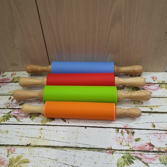 Jual Large silicone rolling pin/alat gilas adonan roti donat gagang ...