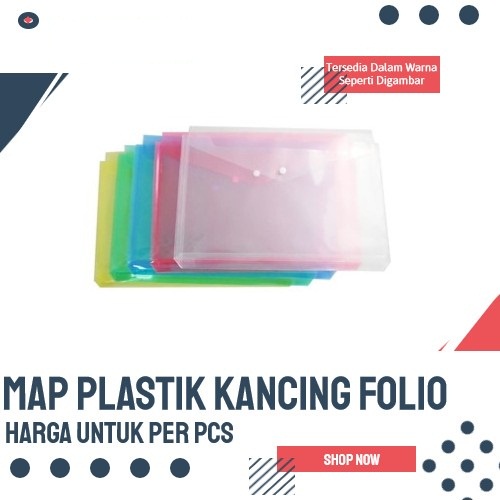 Jual Map Kancing F4 Folder Bag File POP ONE - transparan | Shopee Indonesia