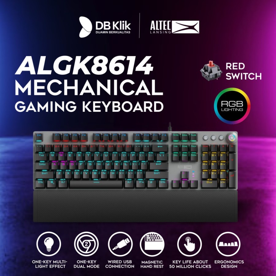 Jual Keyboard Gaming Mechanical ALTEC LANSING ALGK-8614 Wired RGB ...