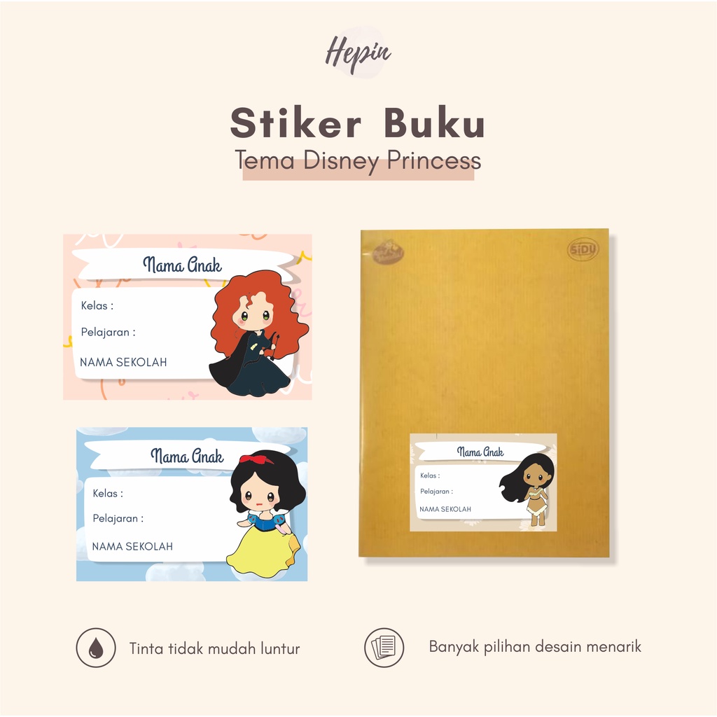 Jual (30pcs) cetak Stiker nama buku dan label buku pelajaran edisi ...