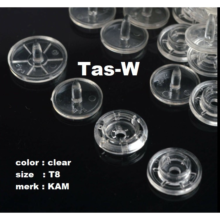 Jual Plastik snap button/kancing jepret plastik KAM CLEAR ukuran T8 (14 ...