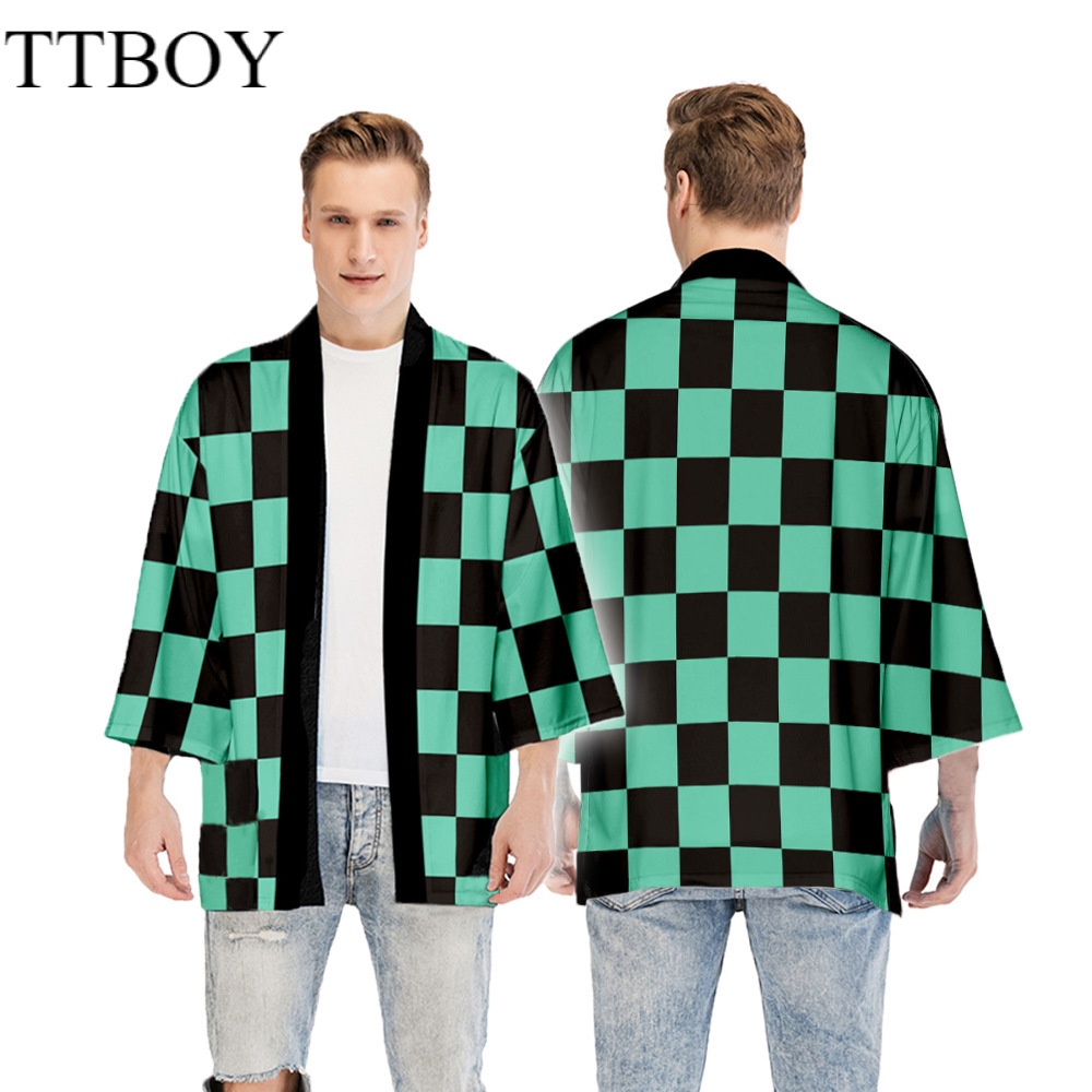 Jual Demon Slayer Anime Cartoon Fashion Men Women Loose Tanjiro Robe ...