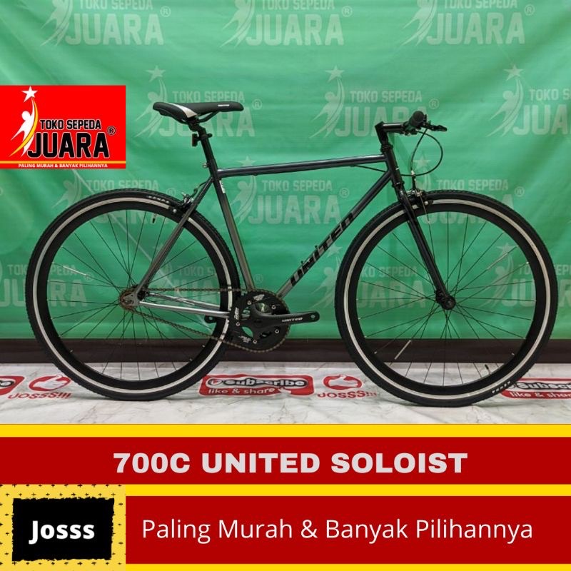 Jual Sepeda Hybrid Fixie 700c United Soloist Slick 8 Speed Shopee