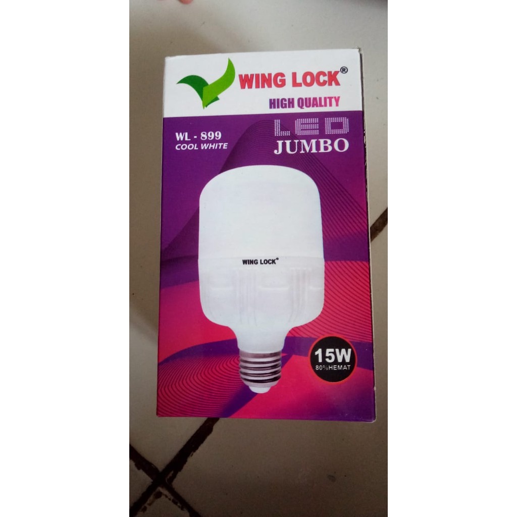 Jual Lampu Bulb LED WIng Lock E27 White WH 15W | Shopee Indonesia