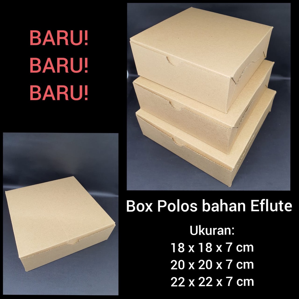 Jual Dus Nasi Coklat Polos Eflute R10K 20 x 20 x 7/ R8 18 x 18 x 7/ R10 ...