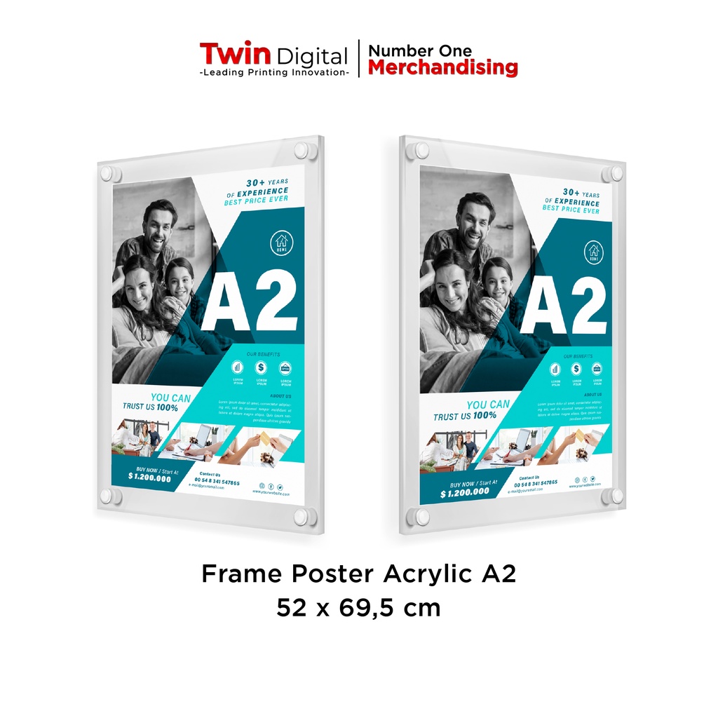 Jual Twindigital Frame Akrilik Display Poster Acrylic A2 - Poster ...