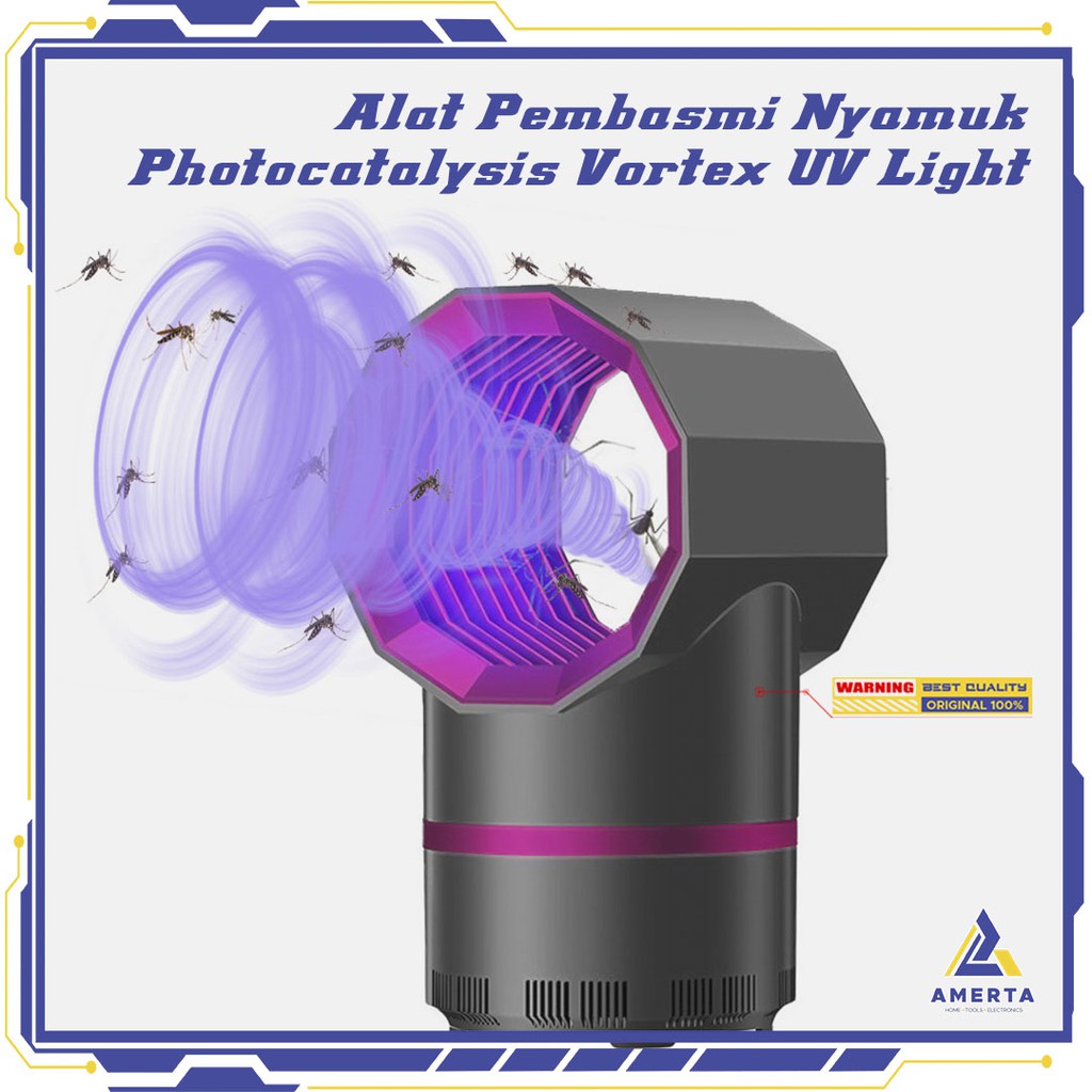 Jual Pembasmi Nyamuk Mosquito Lamp Killer Photocatalysis Vortex UV Light ETONTECK - 5967 - Gray ...