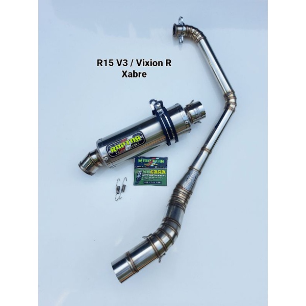 Jual Knalpot Racing Stainless original Raptor pnp di R15 V3/ Vixion R ...