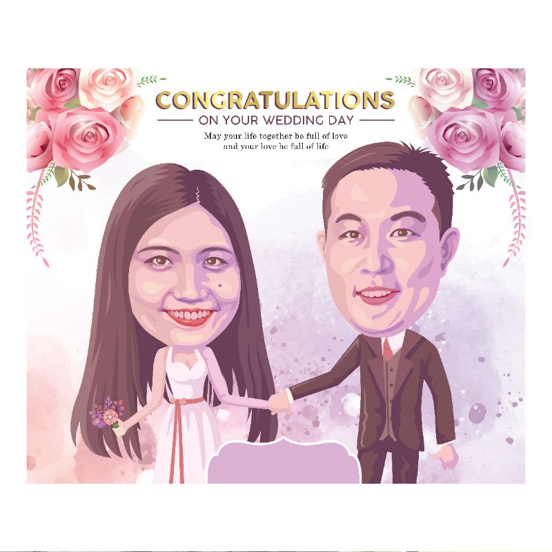 Jual Karikatur Vector Chibi Couple (2 orang/frame) / Karikatur Wajah ...