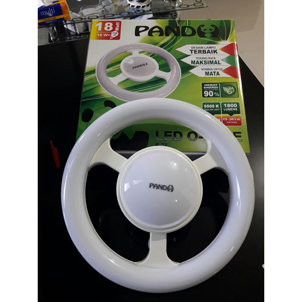 Jual Bohlam Plafon Lampu TL Ring LED Bulat 18 Watt Putih PANDA LED O ...