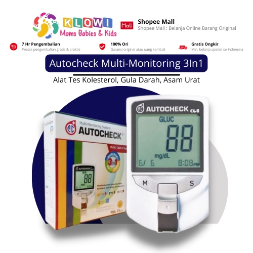 Jual Autocheck Multi-Monitoring 3In1 Glucose,Ua,Cholesterol/Alat Cek ...