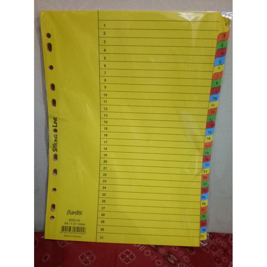 Jual Pembatas File Kertas Dokumen Bantex Cardboard Divider A4 - 31 ...