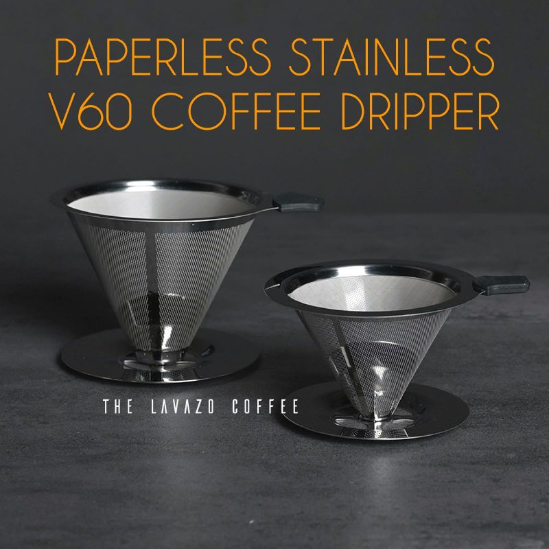 Jual PAPERLESS V60 COFFEE DRIPPER | STAINLESS STEEL DOUBLE MESH METAL ...