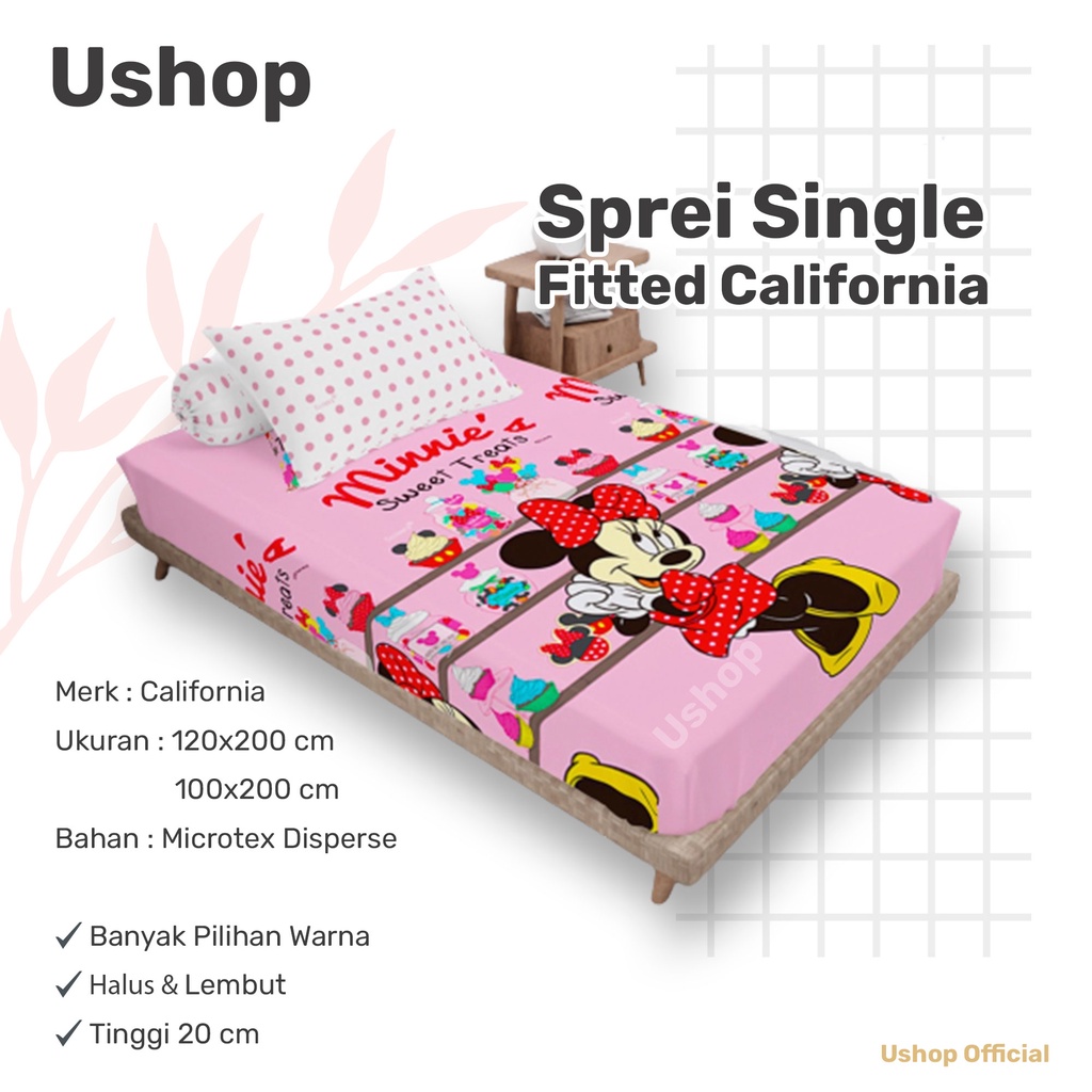 Jual California Sprei 120x200 Tinggi 20 Cm Single Size SP120CLF USHOP ...