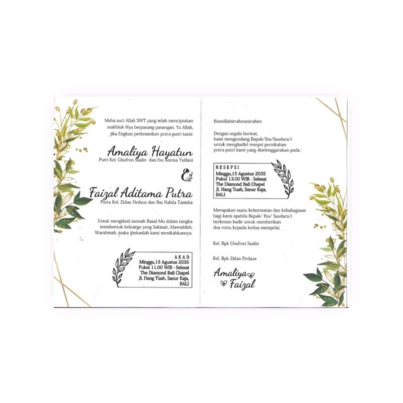 Jual [50 Pcs] Undangan Pernikahan Elegant | Motif Bunga | Free Plastik ...