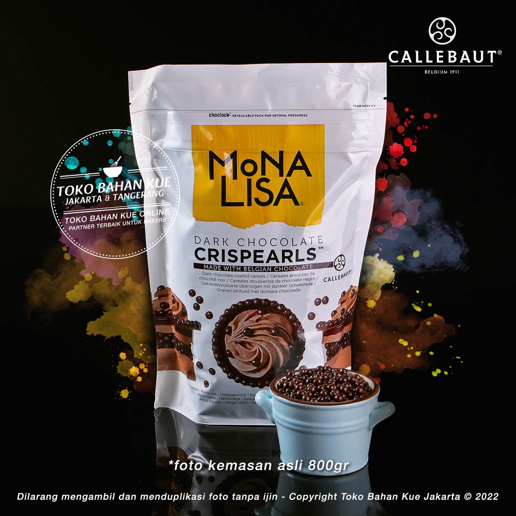 Jual MonaLisa Crispearls Dark 800gr Kemasan Asli Barry Callebaut Crispy ...