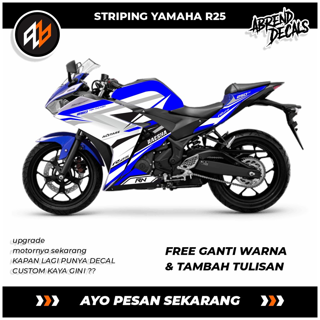 Jual STRIPING YAMAHA R25 GRAFIS / STIKER MOTOR R25 DESAIN CUSTOM ...