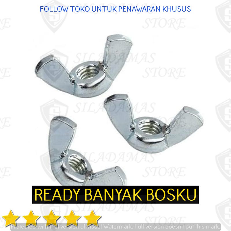 Jual 4 pcs M8 x 1,25P Mur Kuping Wing Nut Kupu-kupu baut 12 | Shopee ...