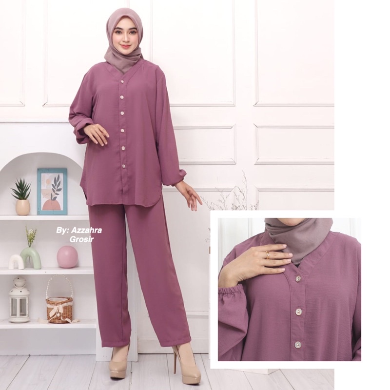 Jual Kalisa Set Ld112 - Setcel Crinkle One Set Setelan Wanita Jumbo Oversize / 379-6978 | Shopee ...