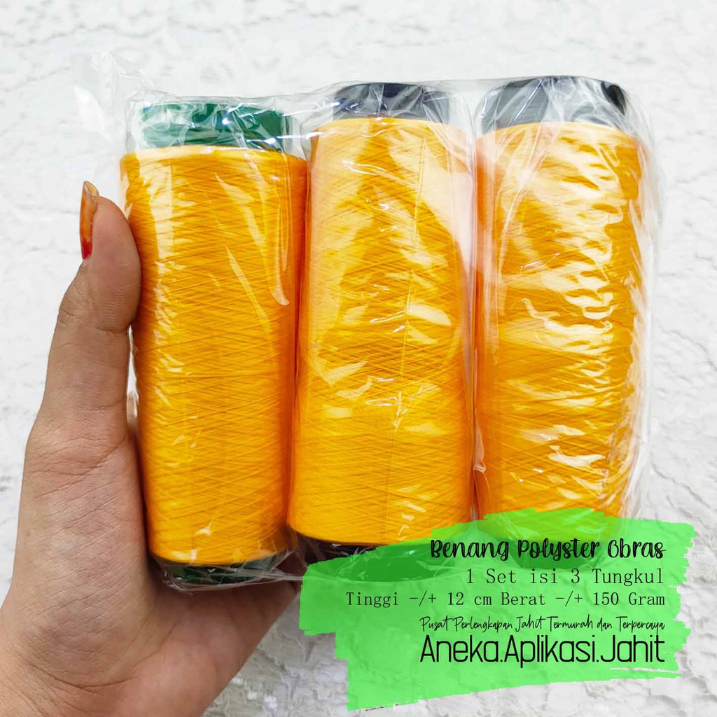 Jual [1/3] BENANG OBRAS KECIL / BENANG PINGGIR KECIL / BENANG POLYSTER ...