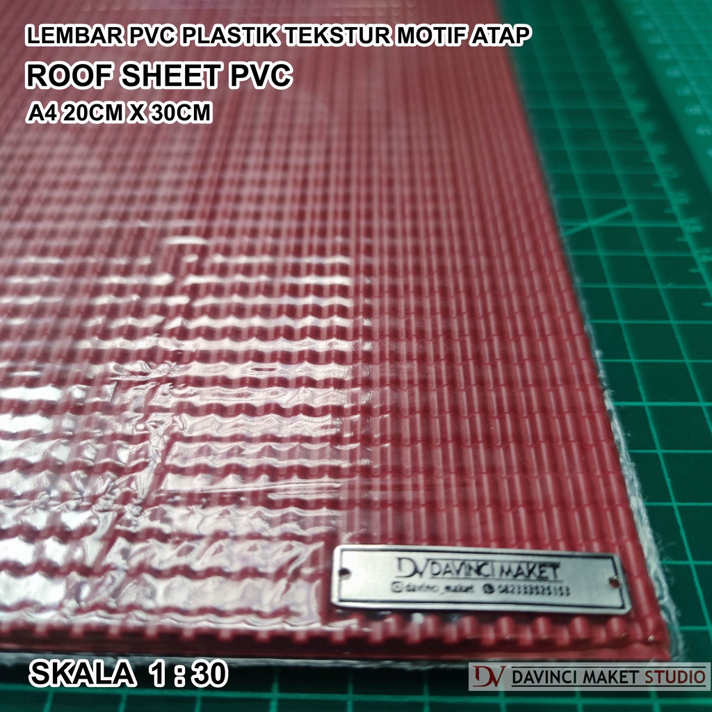 Jual Miniatur Atap Genteng Merah Plastik PVC Tekstur Bahan Maket ...