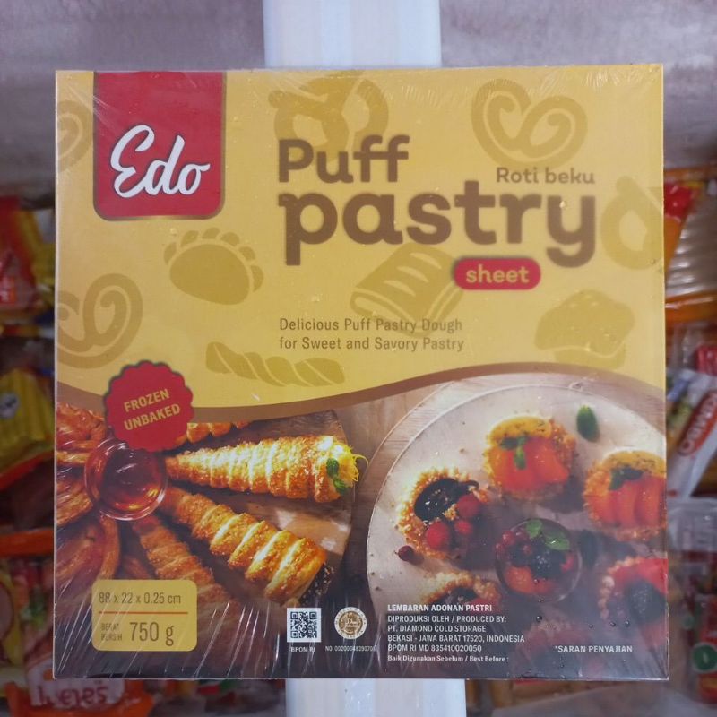 Jual Edo Puff Pastry Sheet Roti Beku 750g exp: Juni.2025 | Shopee Indonesia