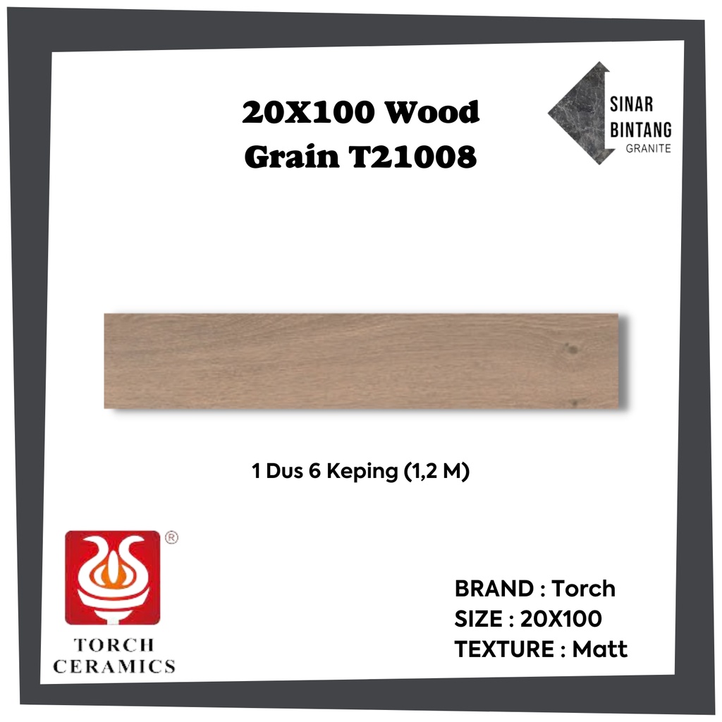 Jual Granit 20X100 | Granit Lantai Wood Grain T21008 TORCH | Shopee Indonesia