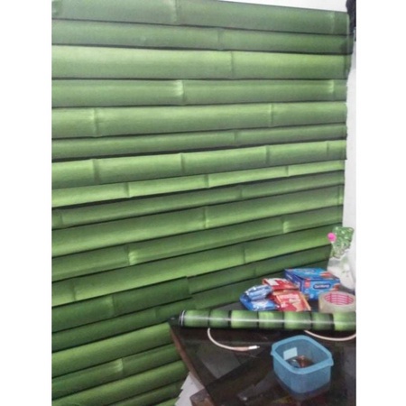Jual Wallpaper Bambu Rotan Hijau Padat Panjang 10M Terbaru | Shopee ...