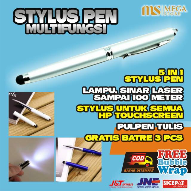 Jual Stylus Pen Pad Laser Pointer Lampu Senter Baterai Batre Aksesoris ...