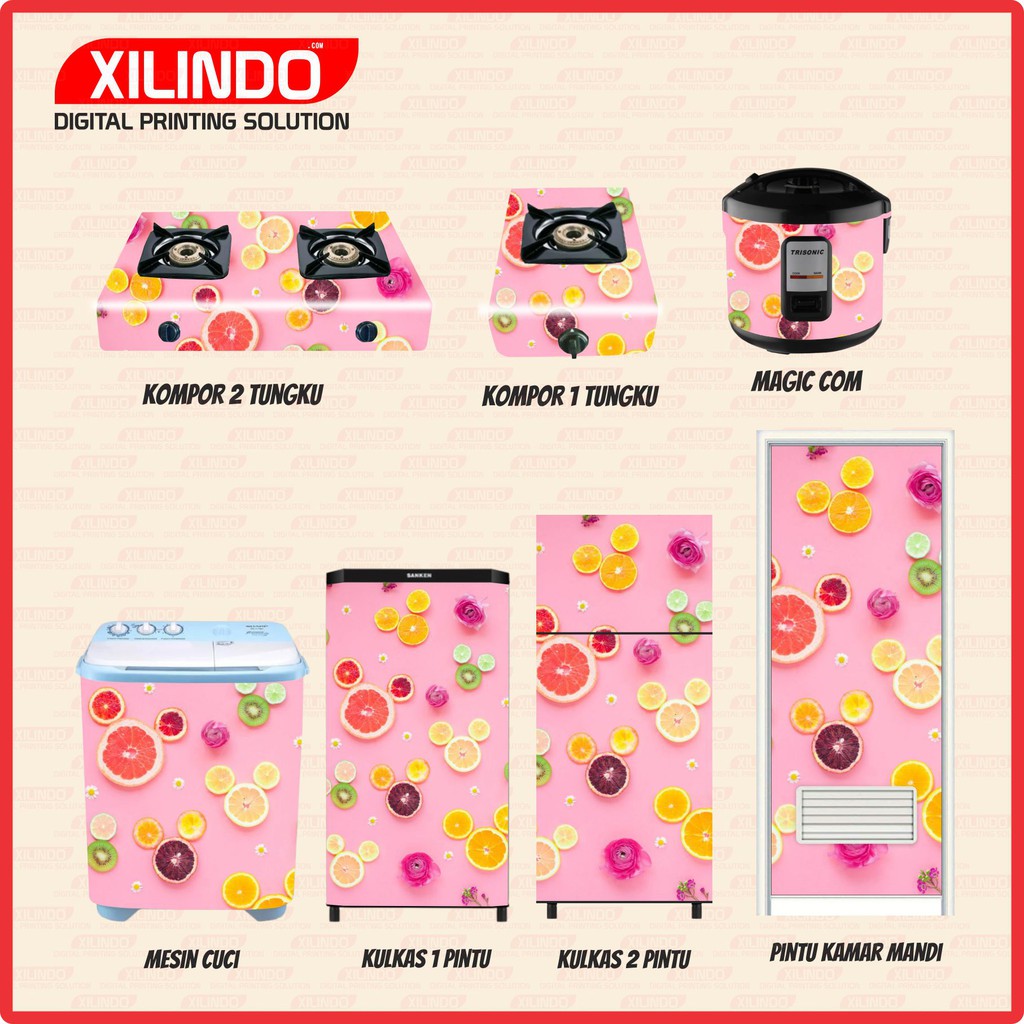 Jual STIKER KULKAS KOMPOR CLOSET MESIN CUCI AC STICKER MOTIF BUAH ...