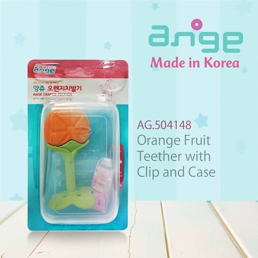 Jual ANGE KOREA ORANGE TEETHER WITH CLIP & CASE AG.504148 / GIGITAN ...