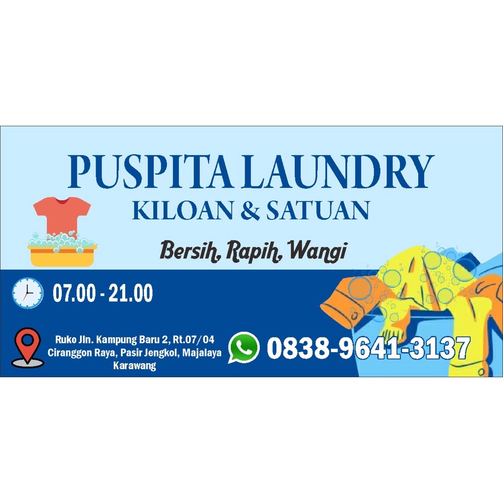 Jual Spanduk Usaha Laundry/Desain Custom/Ukuran Variasi | Shopee Indonesia
