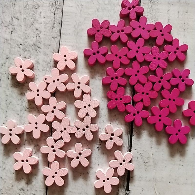 Jual 1PAKET KANCING LUCU/BUTTON WOOD/KANCING KAYU SERI PINK /KANCING ...