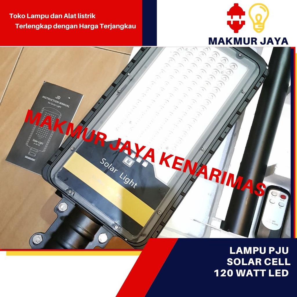 Jual lampu jalan PJU solarcell panel surya LED 120W/lampu PJU LED 120W ...
